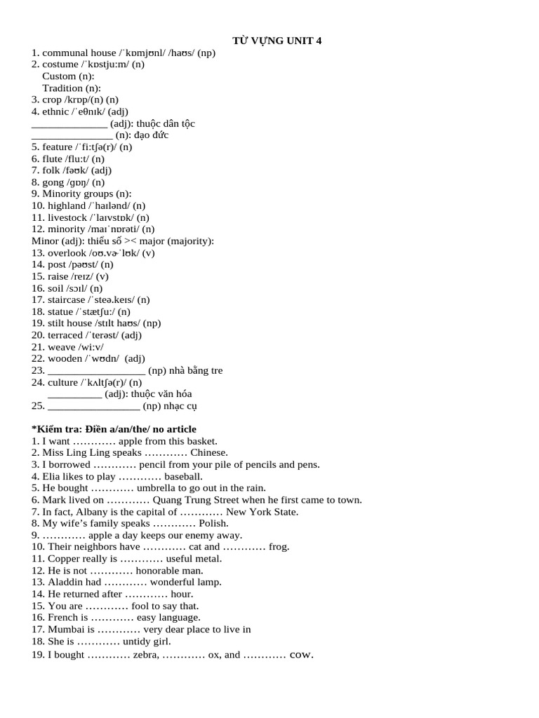 Vocabulary for Unit 4: Key Terms | PDF