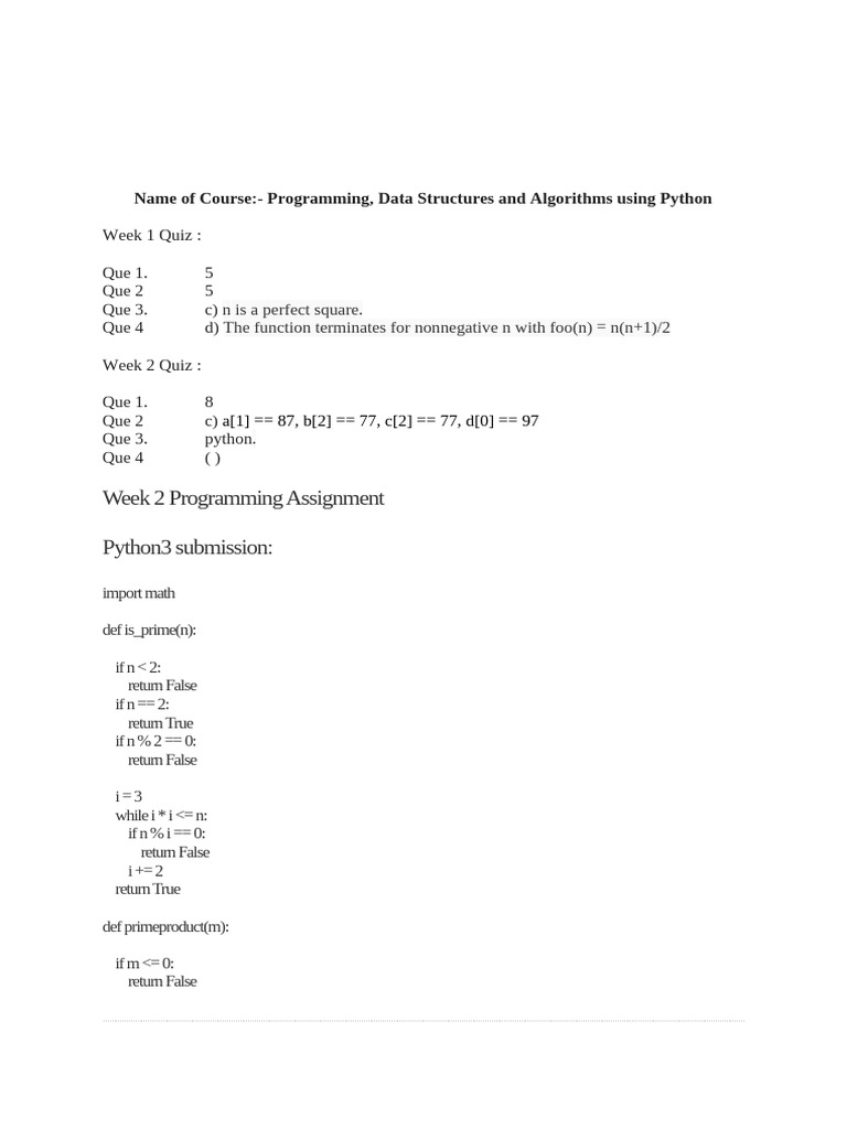NPTEL Assignments | PDF
