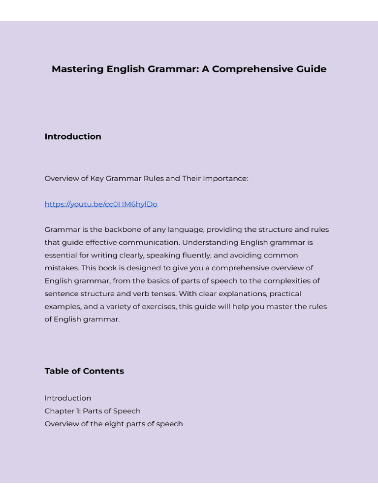 Mastering Grammar | PDF