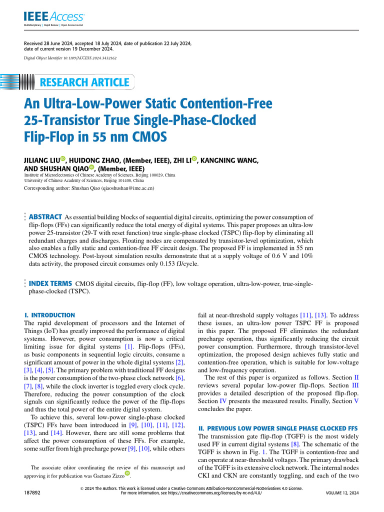 Ultra-Low-Power 25T TSPC Flip-Flop Design | PDF | Logic Gate | Cmos