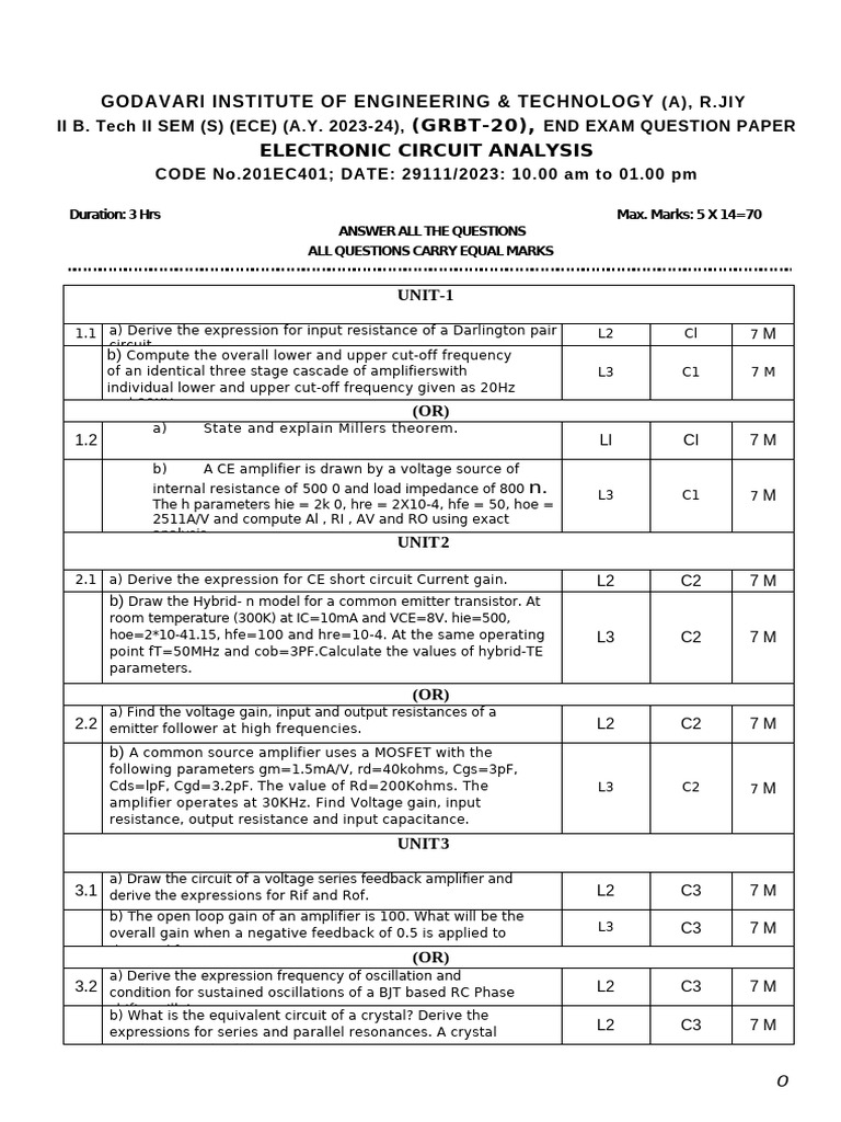 Eca Previous External Papers Giet | PDF | Amplifier | Electronic Oscillator