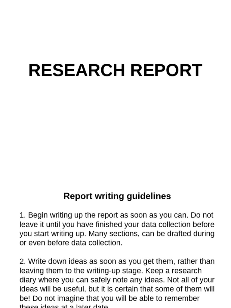 Research Report Writing Guidelines | PDF | Methodology | Statistics