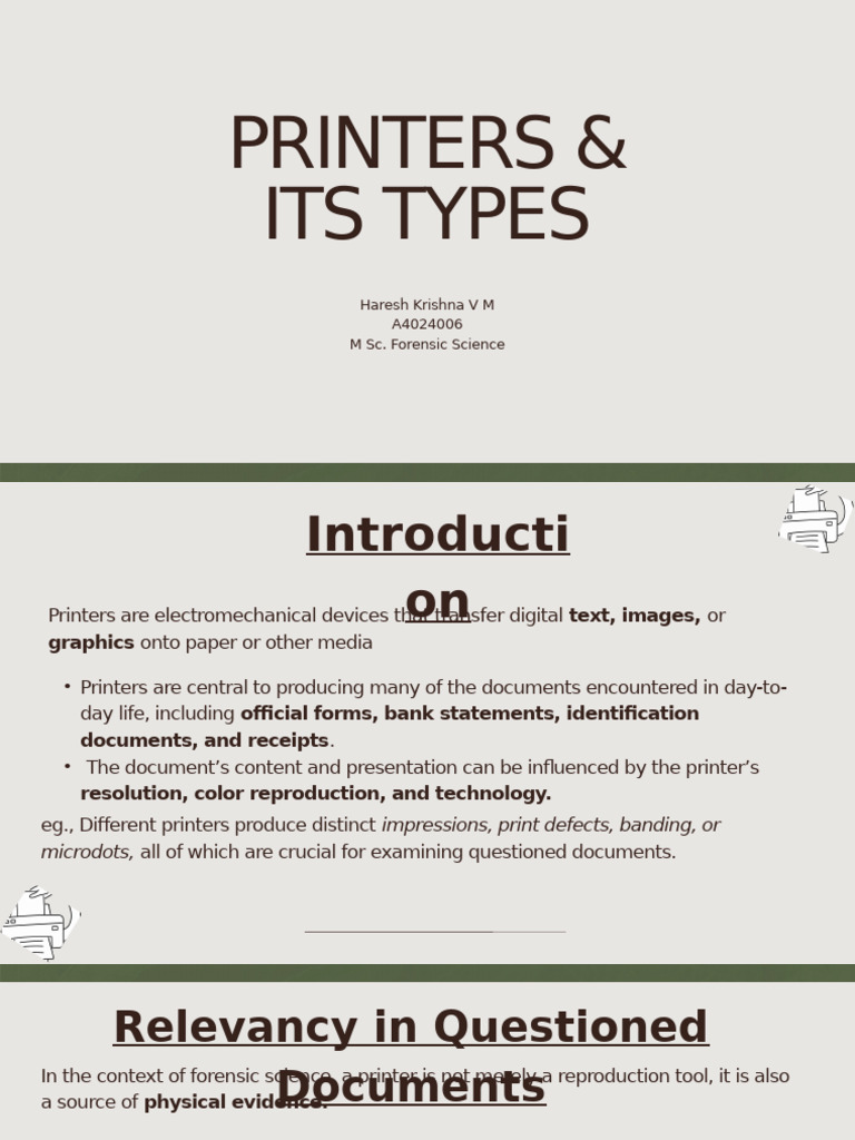 Printers & Its Types | PDF | Printer (Computing) | Microscopy