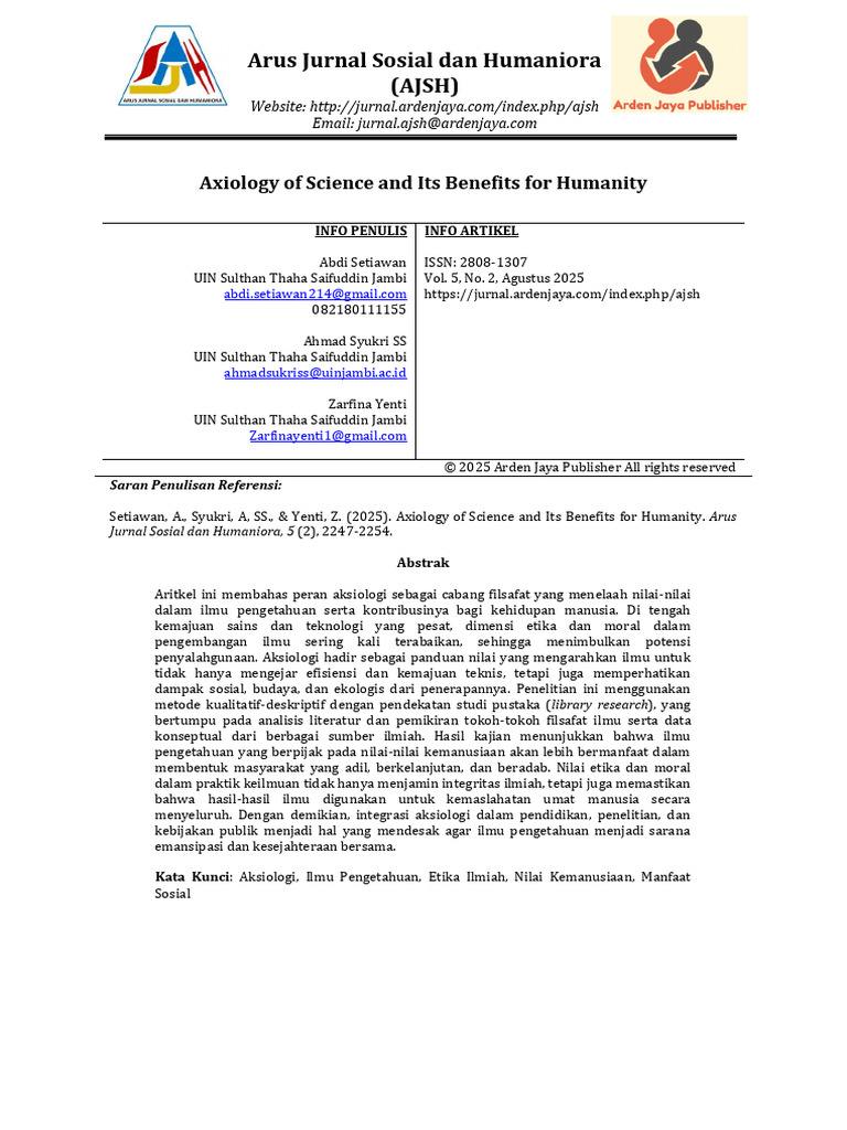 Axiology's Role in Science Ethics | PDF | Science | Value (Ethics)