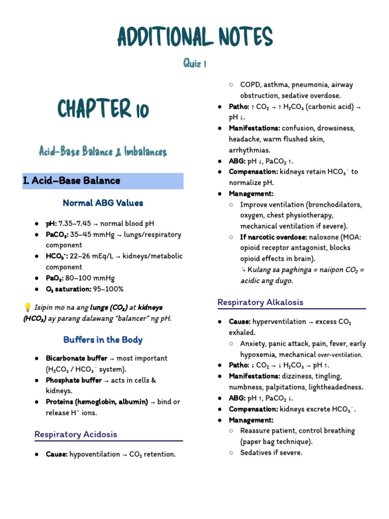 Acid-Base Balance & Imbalances | PDF | Physiology | Medical Specialties