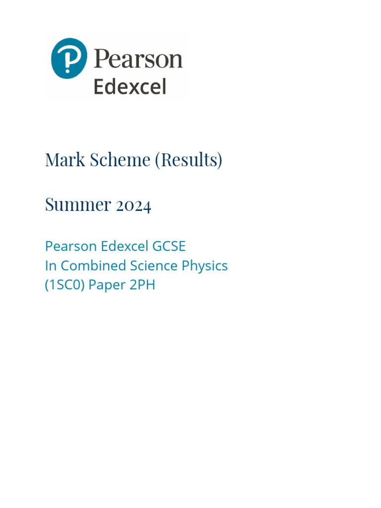 Summer 2024 GCSE Physics Mark Scheme | PDF | Temperature | Compass
