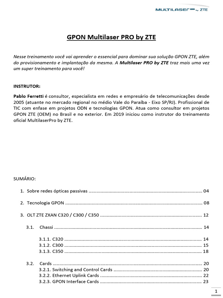 Treinamento Multilaser by ZTE RevT9.1 - Manaus AM | PDF | Rede de ...