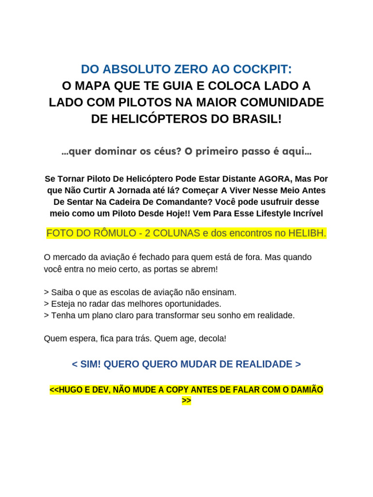 Mapa do Piloto: Sua Jornada Aérea | PDF | Helicóptero | Vida