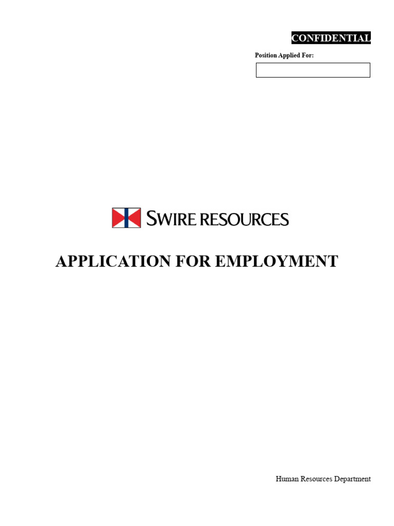 Employment Application Form | PDF