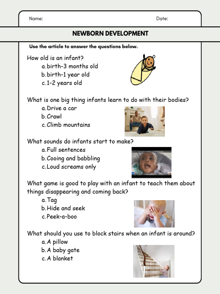 L4 Infant Comprehension Questions | PDF
