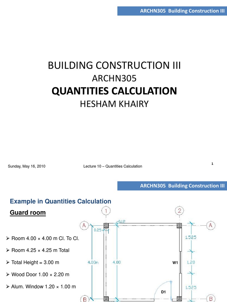 Building Quantity | PDF | Building Materials | Architectural Elements