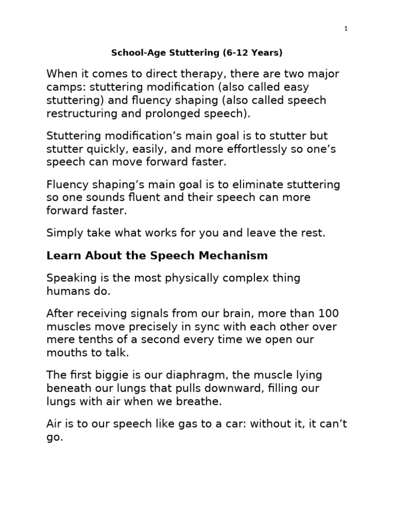 School Aged Stuttering | PDF | Stuttering | Human Voice