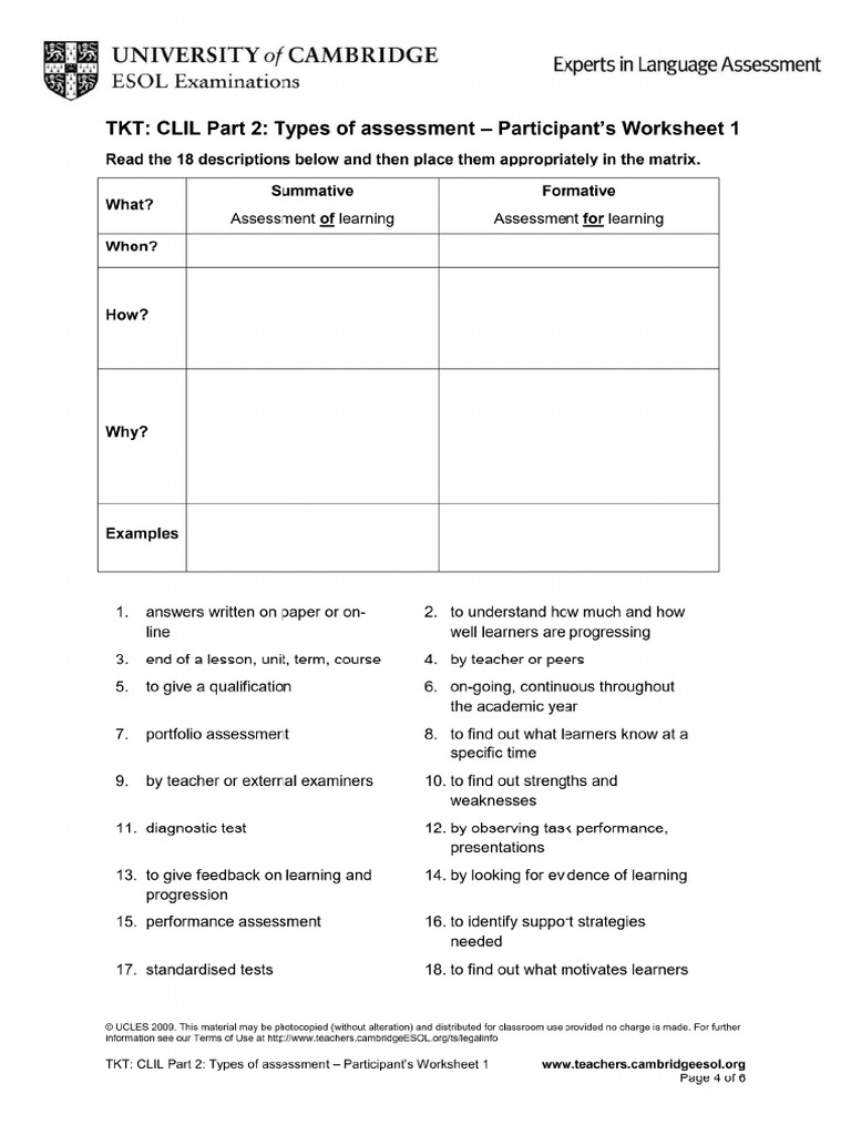 Week 1 Handout Formative Summative Assessment | PDF