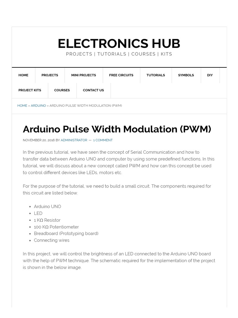 Arduino Pulse Width Modulation (PWM) | PDF | Arduino | Analog To ...
