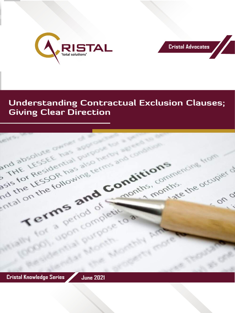 Understanding Exclusion Clauses in Contracts | PDF | Legal Liability ...