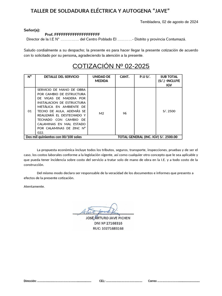 Modelo - de - Cotizacion - #01 | PDF
