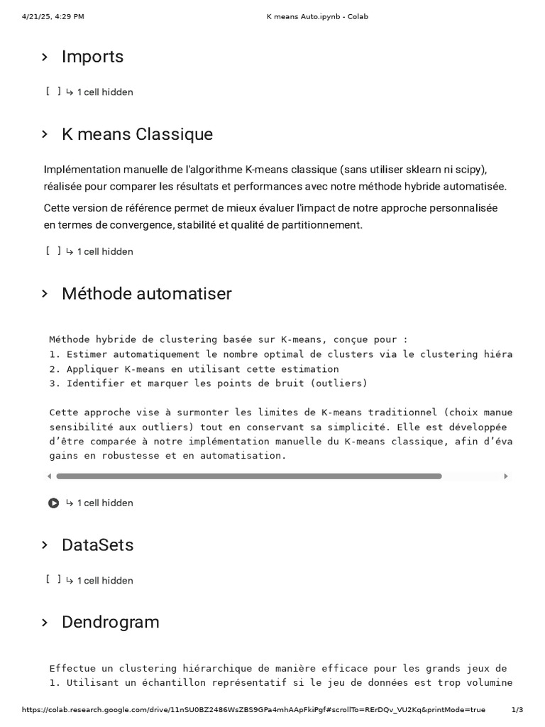 K-means : Méthode classique et hybride | PDF | Partitionnement de données | Algorithmes et ...