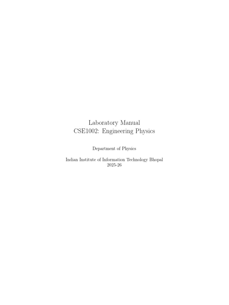 Engineering Physics Lab Manual 2025-26 | PDF | Diode | Electrical ...
