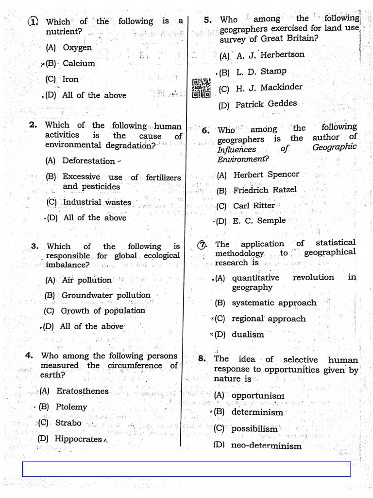 68th BPSC Mains Geography Optional Paper | PDF