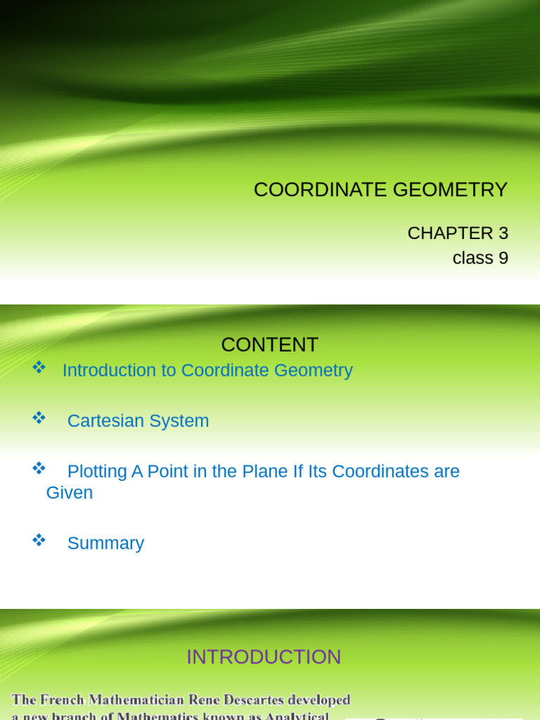 Coordinate Geometry Basics for Class 9 | PDF | Cartesian Coordinate ...