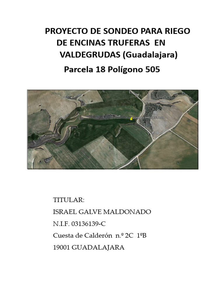 Proyecto de Sondeo para Riego en Valdegrudas | PDF | Cemento | Perforación