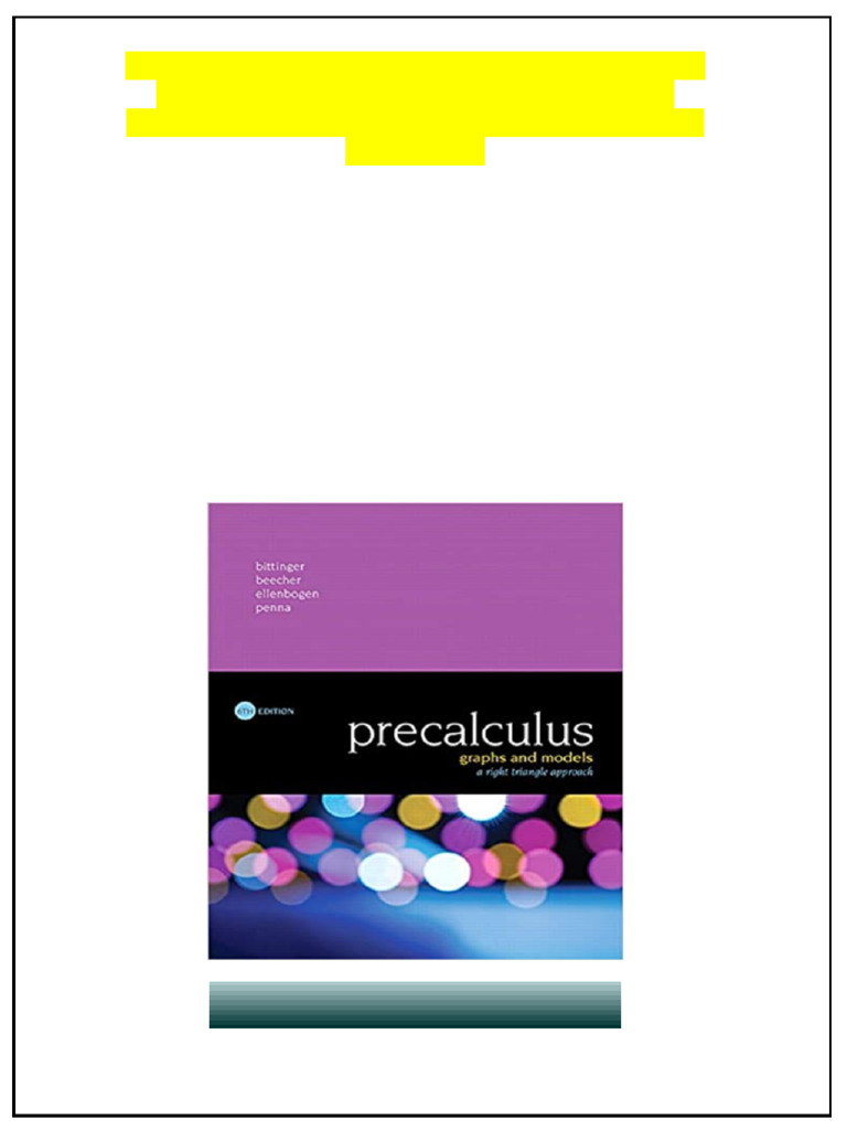 Test Bank For Precalculus Graphs and Models A Right Triangle Approach ...