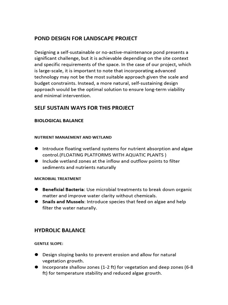 Sustainable Pond Design Strategies | PDF | Wetland | Pond
