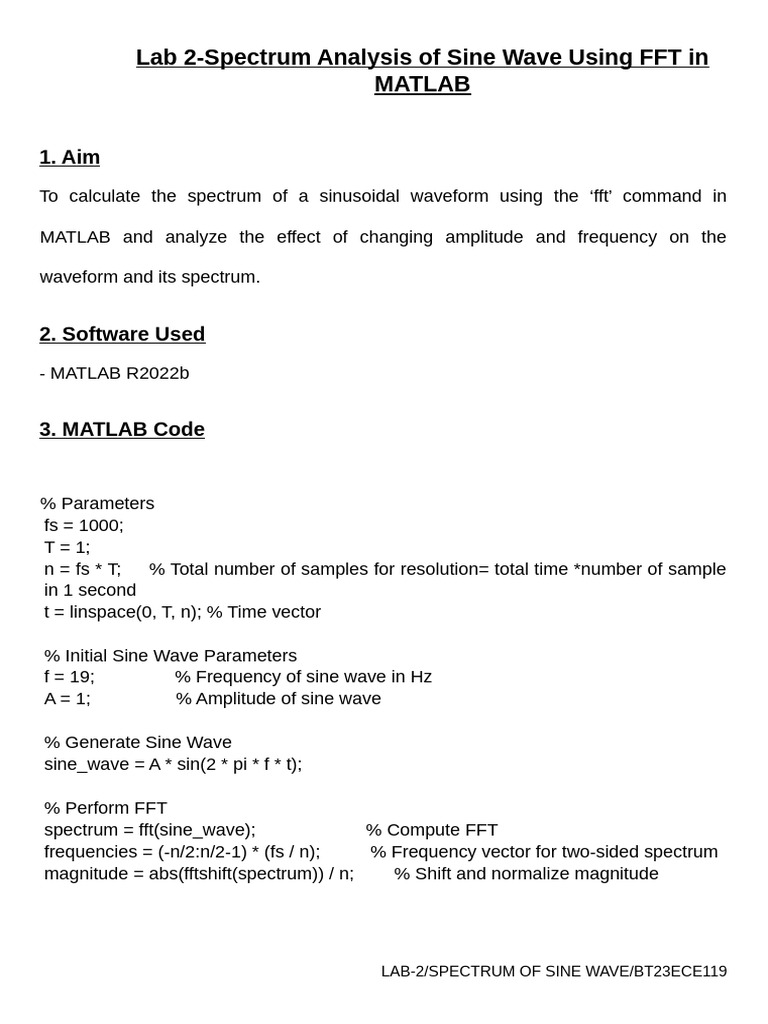 2.Spectrum Analysis FFT | PDF | Sine Wave | Spectral Density