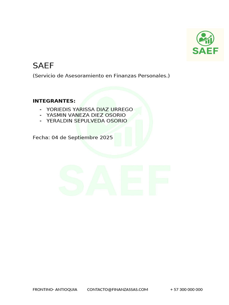 Saef 1 | PDF | Finanzas personales | Educación financiera