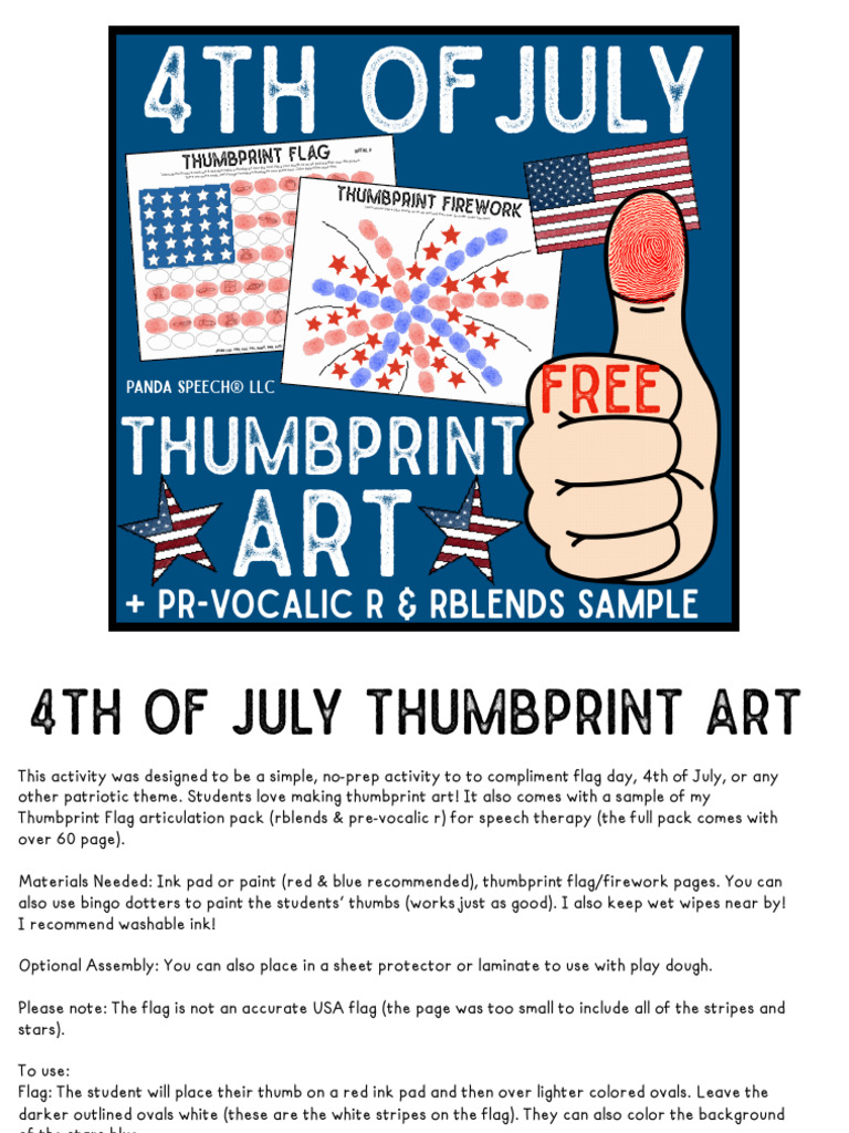 4Th Ofjuly: Thumbprint | PDF