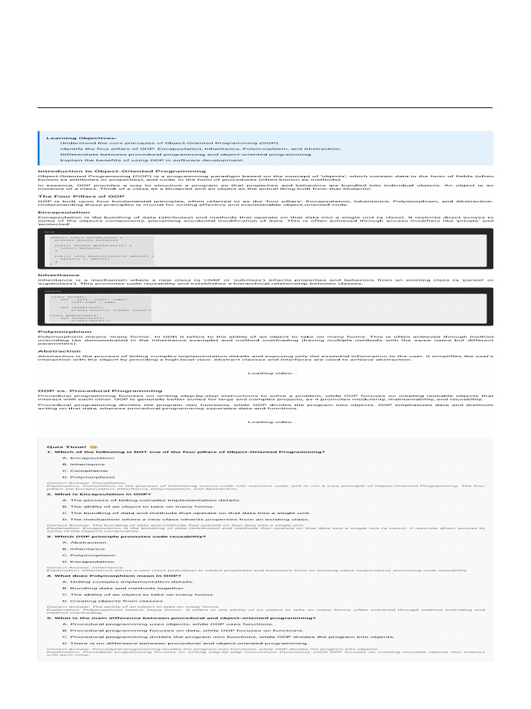 Understanding The Oop Paradigm Lesson Pdf 5148