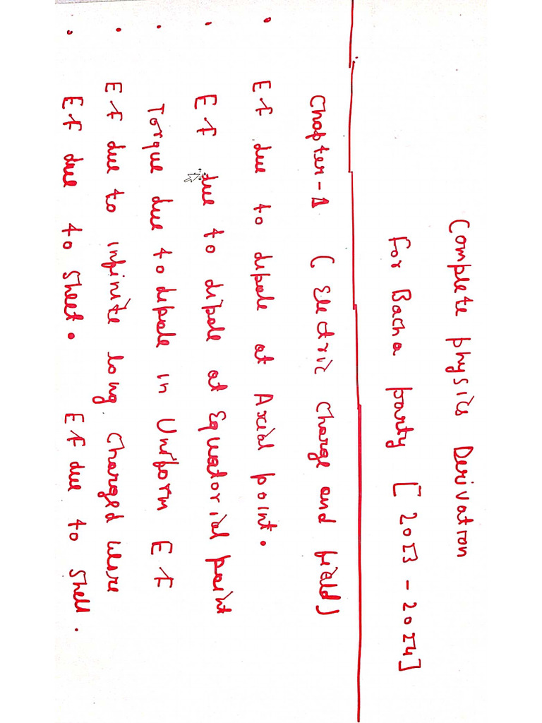 Complete Important Derivation Physics For 2023-2024 | PDF