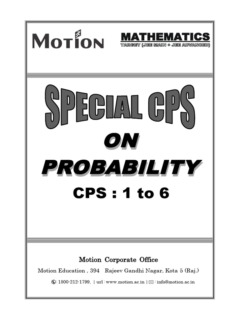 Special Cps - Probability - New - Print | PDF | Odds | Probability