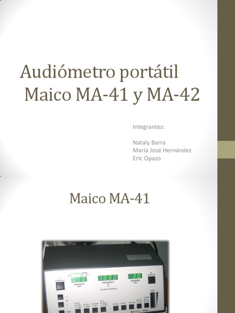 Audiómetro Portátil Maico MA-21 Y MA-42 | PDF | Bienes manufacturados ...
