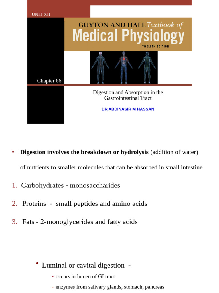 Chapter 66 Digestion And Absorption In The Gastrointestinal Tract Pdf