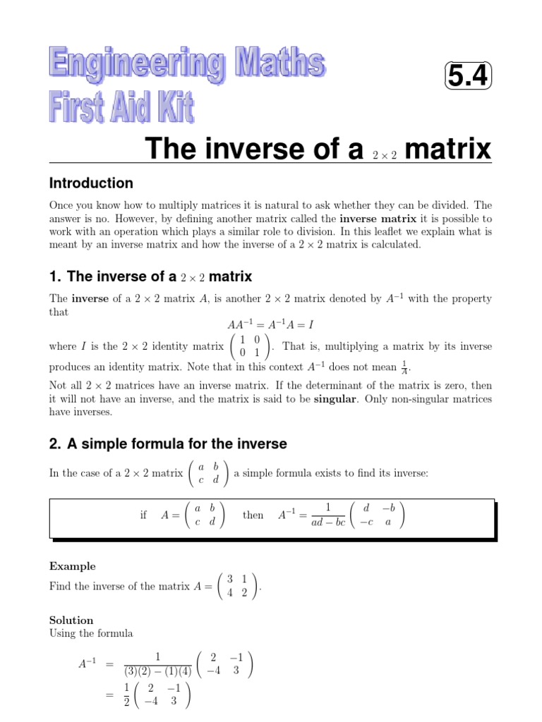 5.4 The Inverse of A Matrix: Example | PDF
