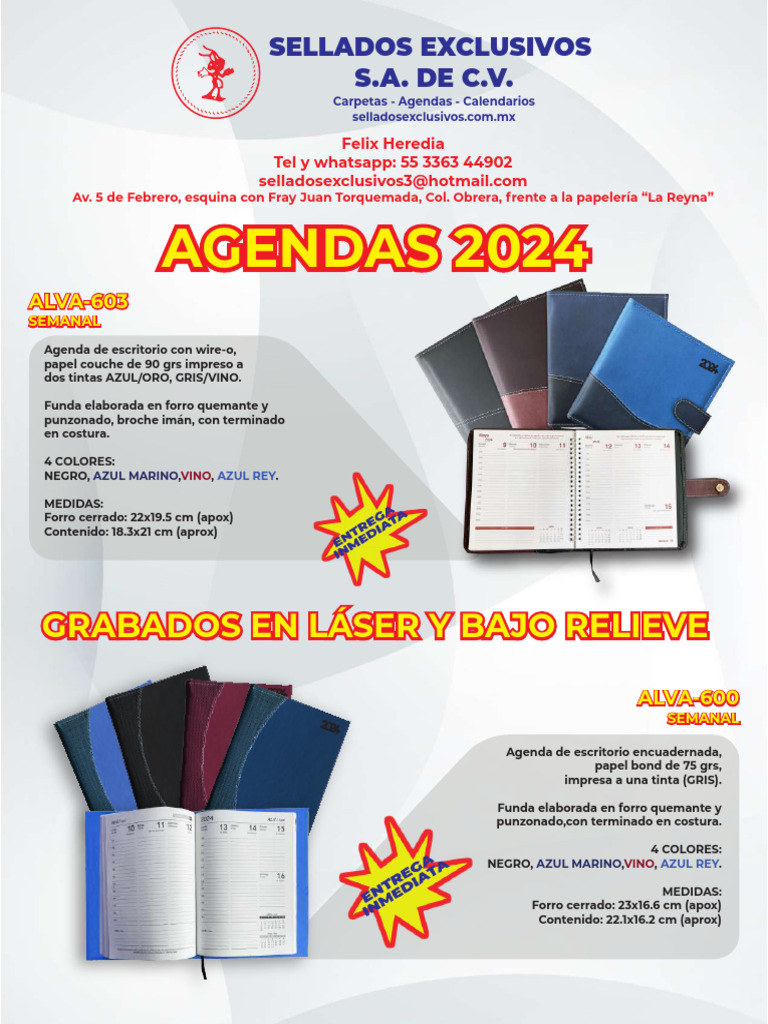 Agendas 2024 Felix H | PDF | Artesanías | Impresión