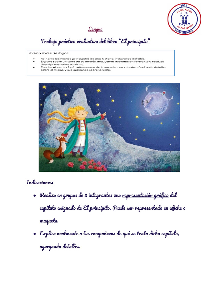 Actividad grupal sobre El Principito | PDF