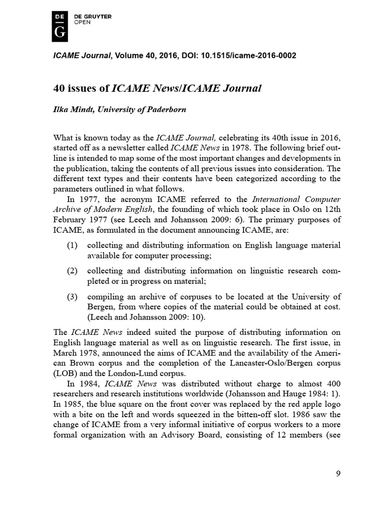 10.1515 - Icame 2016 0002 | PDF | Linguistics | Applied Linguistics