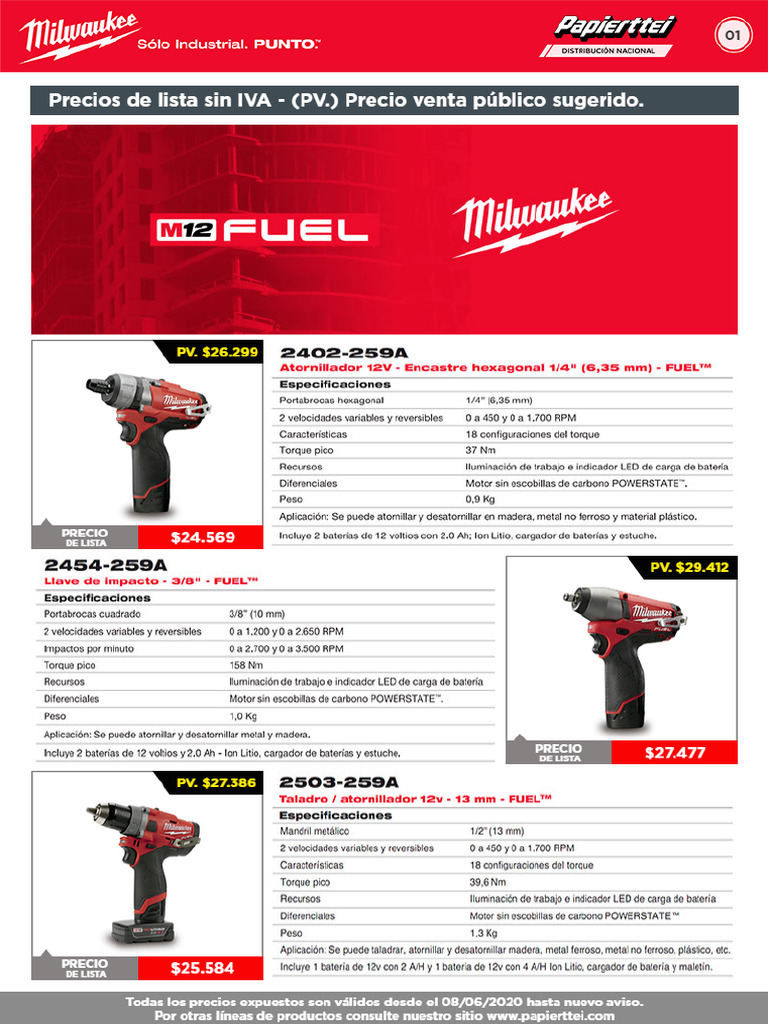 Catalogo Milwaukee - Maquinas | PDF