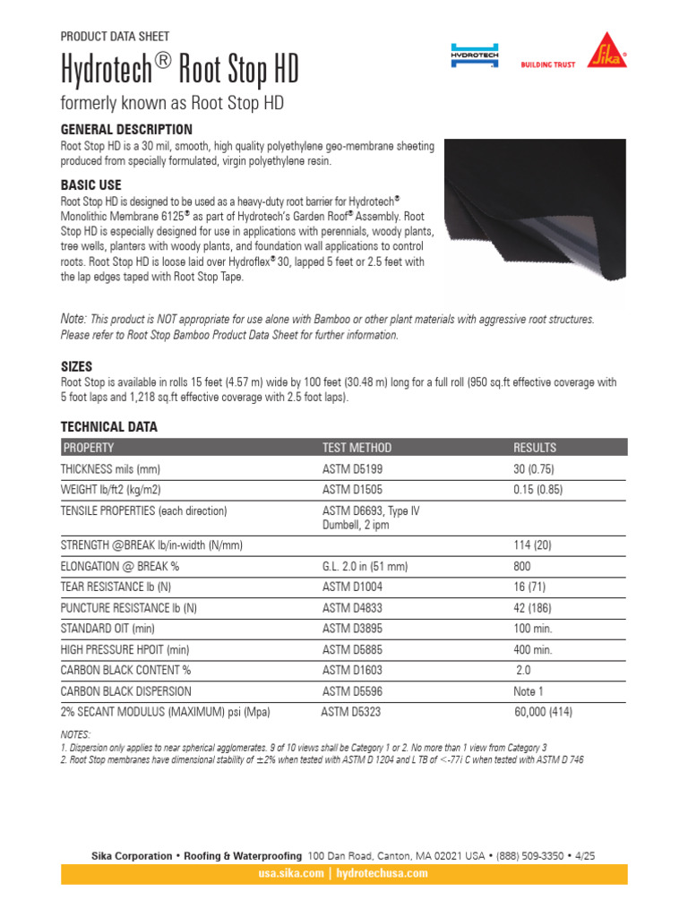 Pds Root Stop Hd 4 25 | PDF | Building Materials | Materials