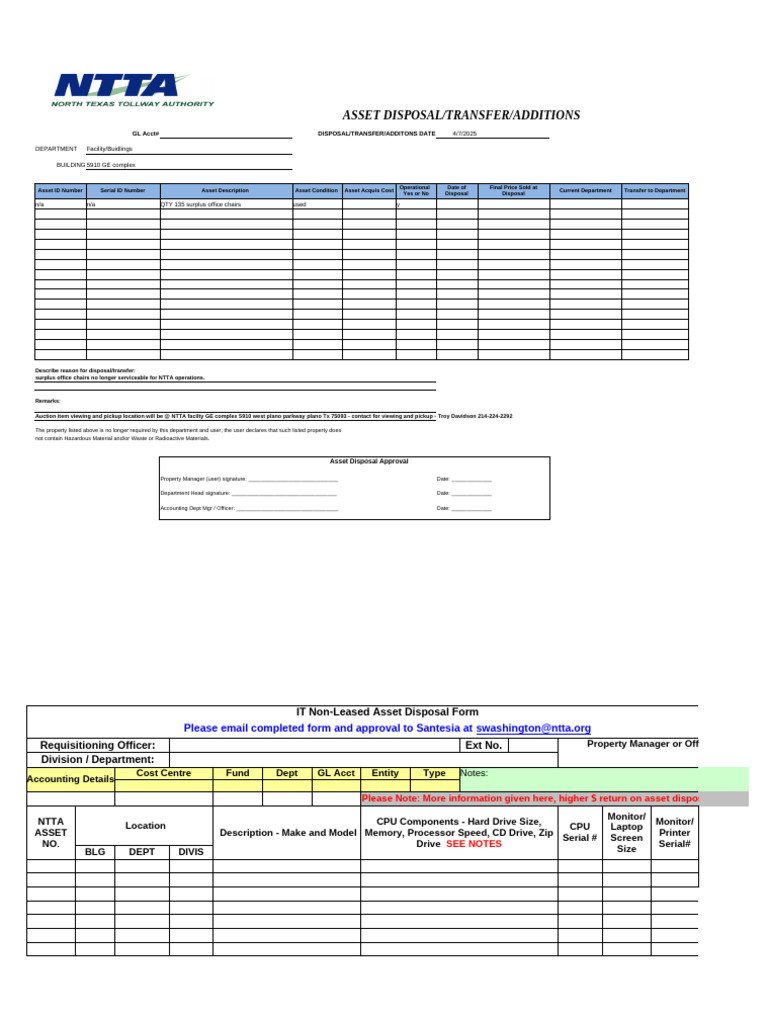 Asset Disposal Form April 2025 | PDF | Computer Science | Personal ...