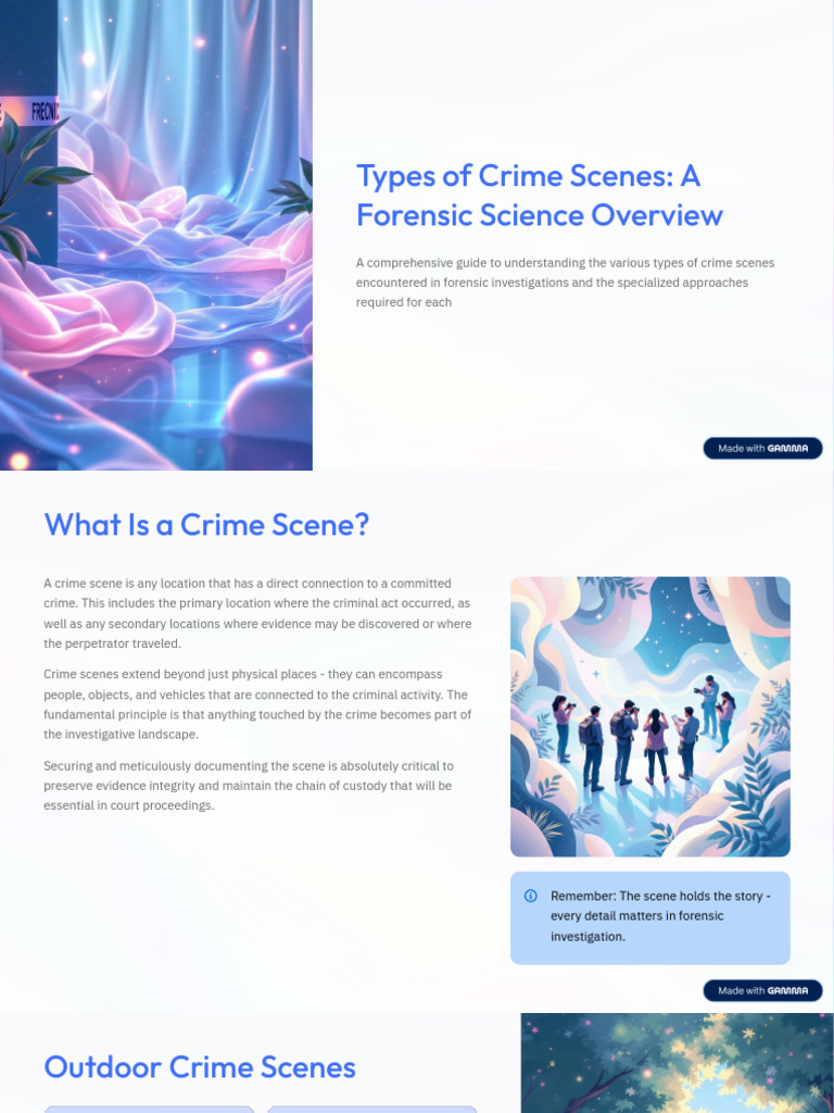 Types of Crime Scenes A Forensic Science Overview | PDF | Crime Scene ...