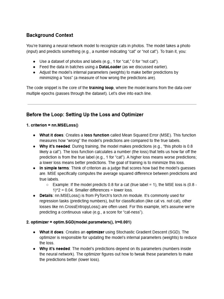 Pytorch NN Training Basics | PDF | Mean Squared Error | Learning