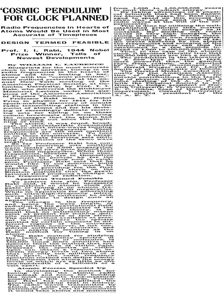 'Cosmic Pendulum' For Clock PL | PDF