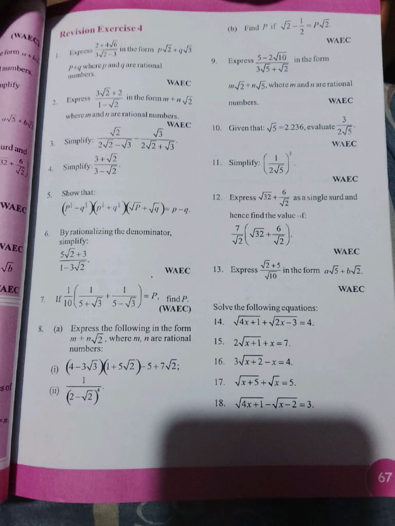 Further Maths Revision Exercise | PDF