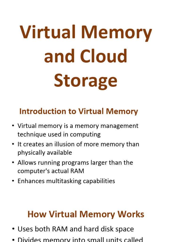 Virtual Memory and Cloud Storage | PDF | Cloud Computing | Computer Data Storage
