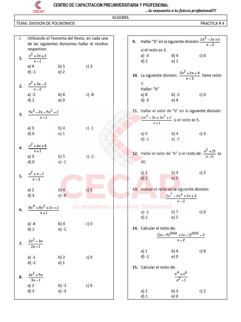 Practica 4 Algebra | PDF | Álgebra abstracta