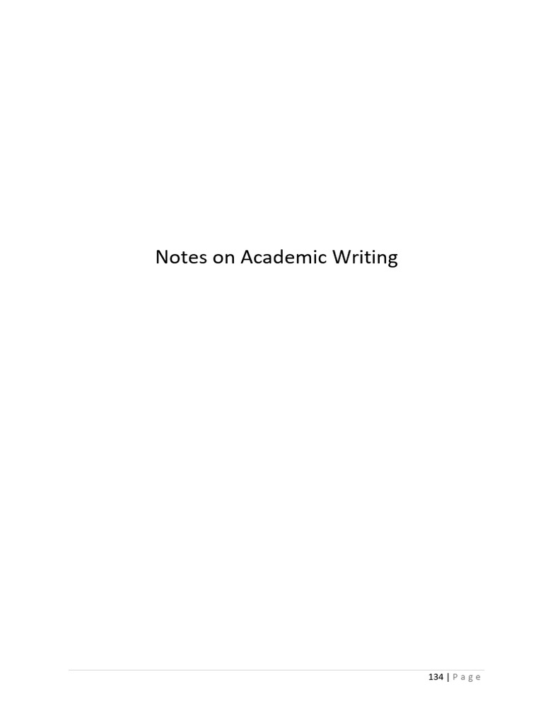 Notes On Academic Writing | PDF | Subject (Grammar) | Verb