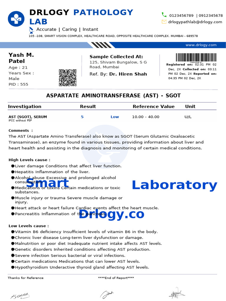 SGPT Report Format Example Sample Template Drlogy Lab Report | PDF ...